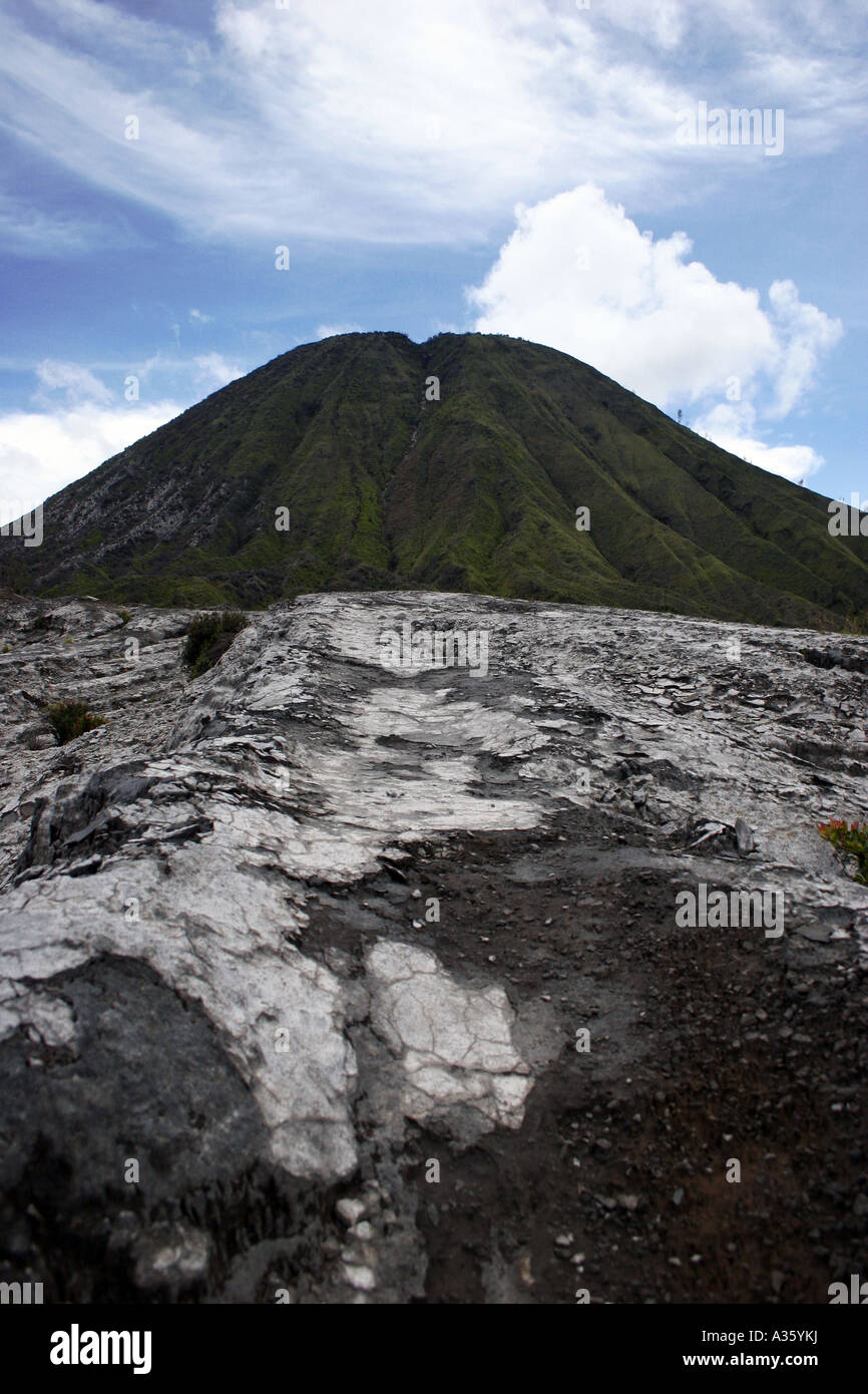 View on Mount Batok from the flanks of Mount Bromo, Indonesia Stock ...