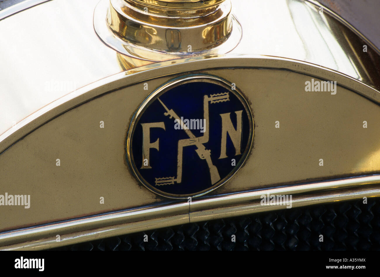 FN car badge of 1914. Belguim car manufacturer 1899 to 1936 Stock Photo ...