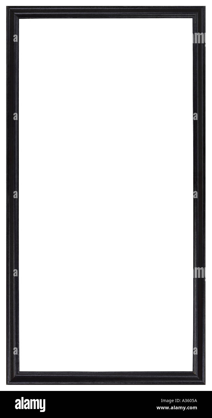 A vertical rectangular thin black stained wooden frame Stock Photo - Alamy