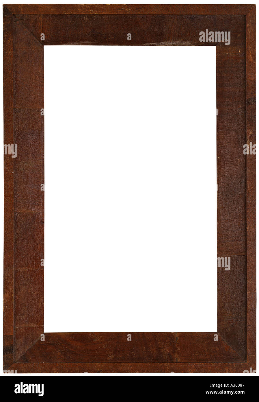 A vertical rectangular dark brown stained wooden frame Stock Photo - Alamy