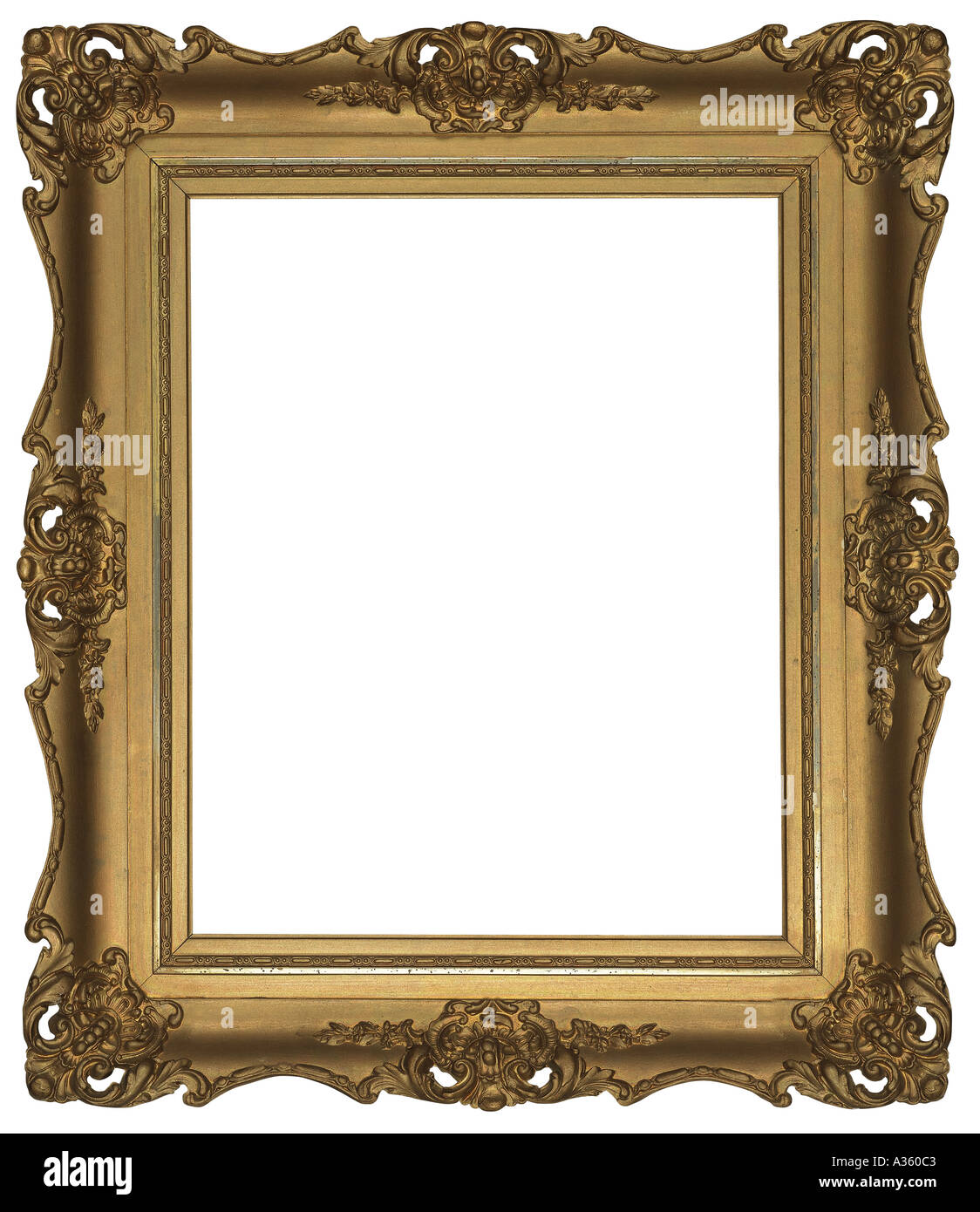 A vertical gold gilded rectangular decorative ornate antique frame ...