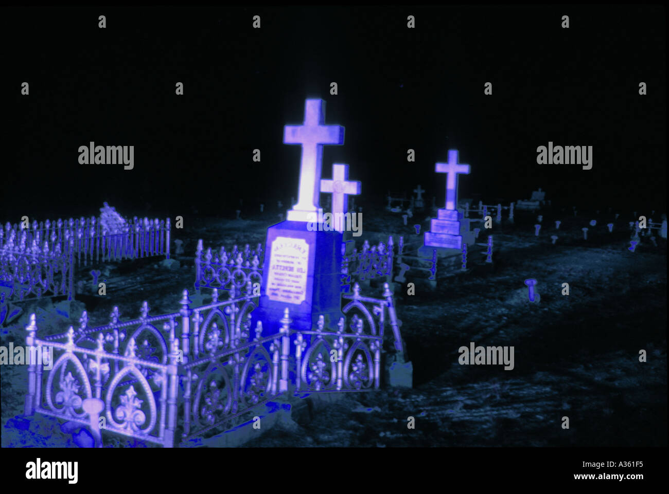 Graveyard Night 0180 Stock Photo - Alamy