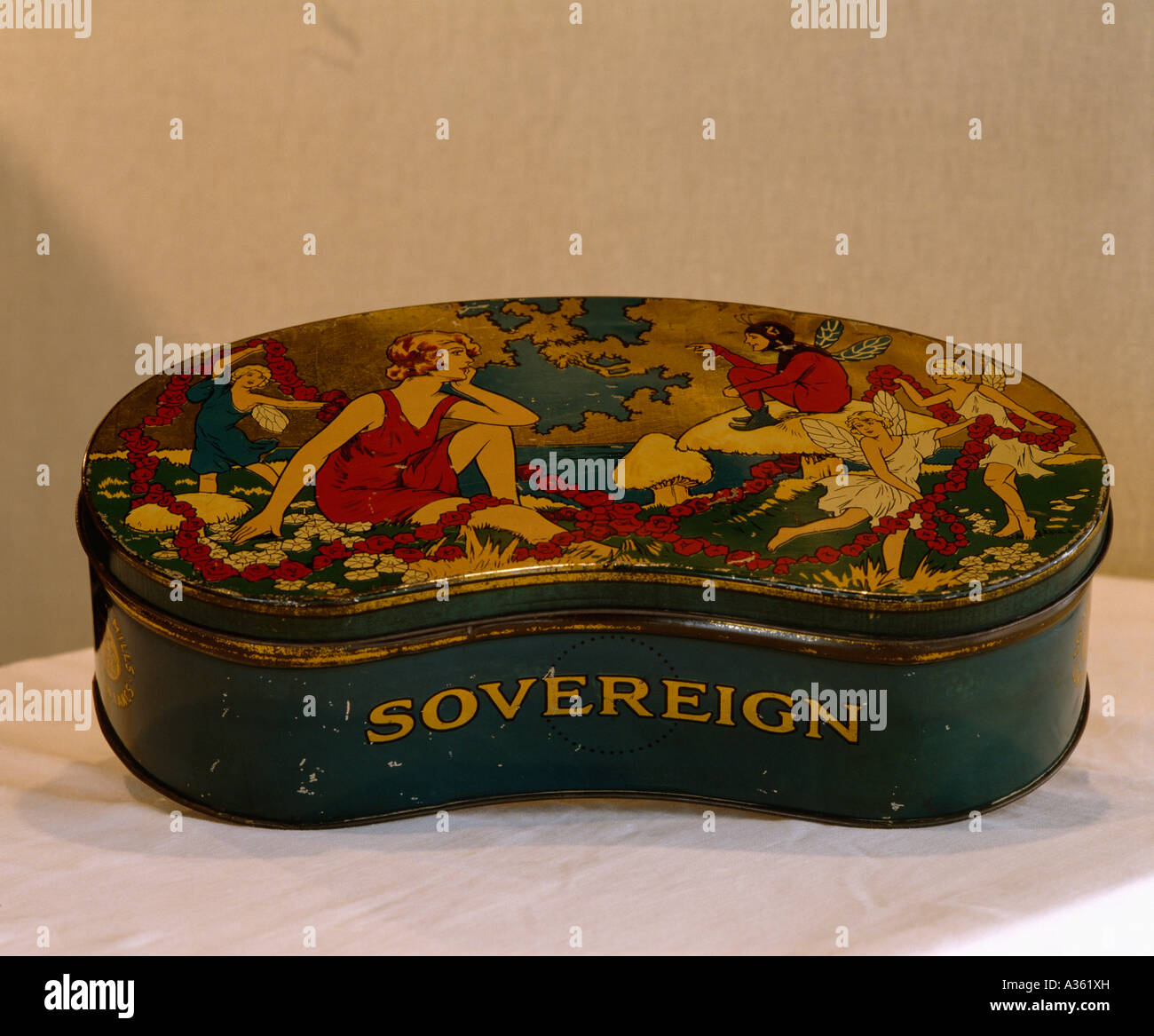Antique painted tin Stock Photo - Alamy