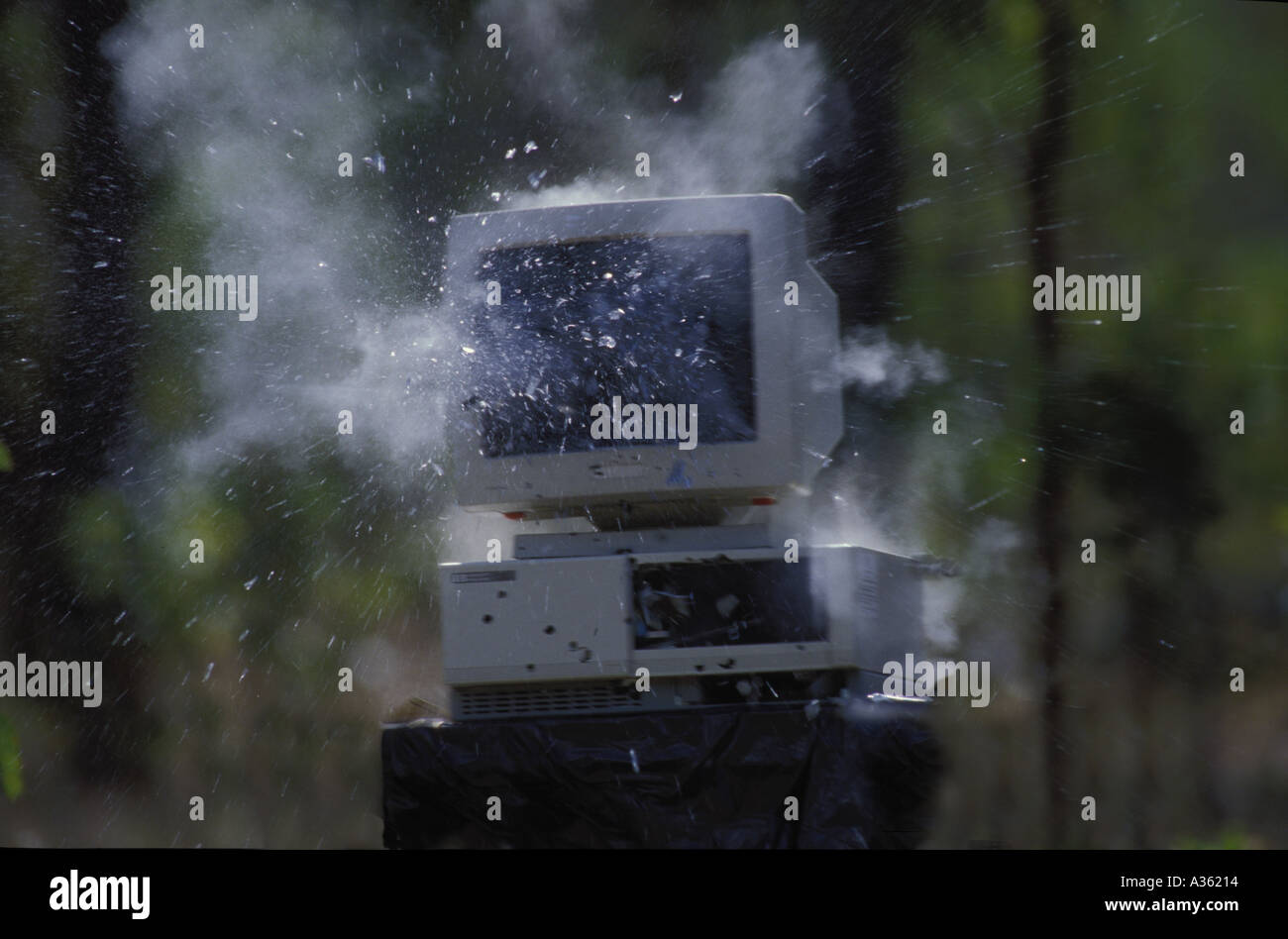 Exploding Computer Shotgun Blast Mr Computer plays with 6 double ...