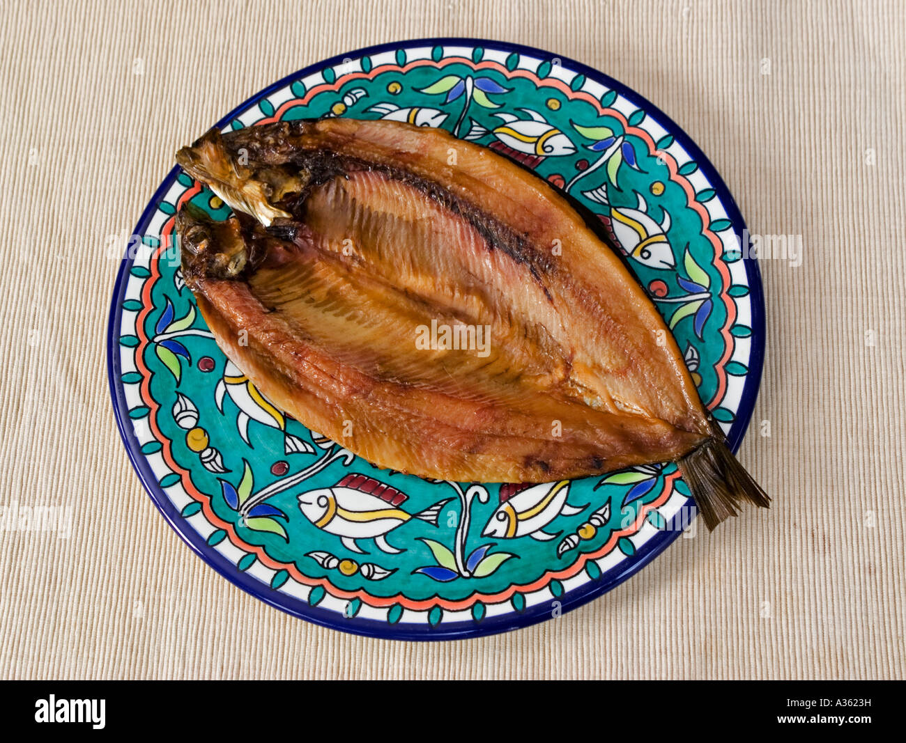 Kippers on a colourful platter Stock Photo - Alamy