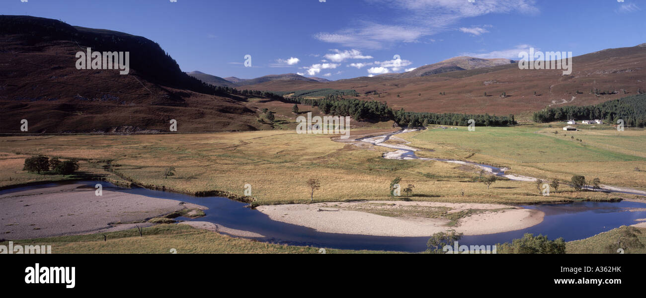 The confluence of the Rivers Dee and Quoich near Braemar, Aberdeenshire ...