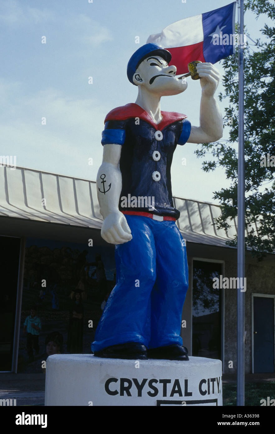 Popeye statue in Crystal City Texas US The spinach capitol of the world ...
