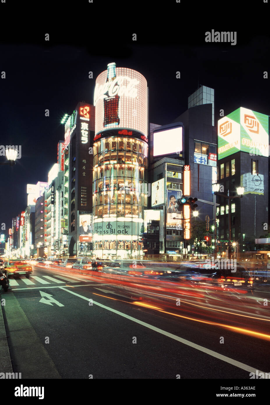 Ginza at night in Tokyo Japan Stock Photo - Alamy