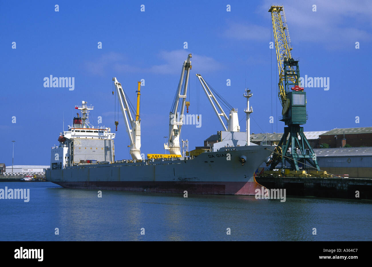 Cargo ship loading at docks Sunderland UK Stock Photo - Alamy