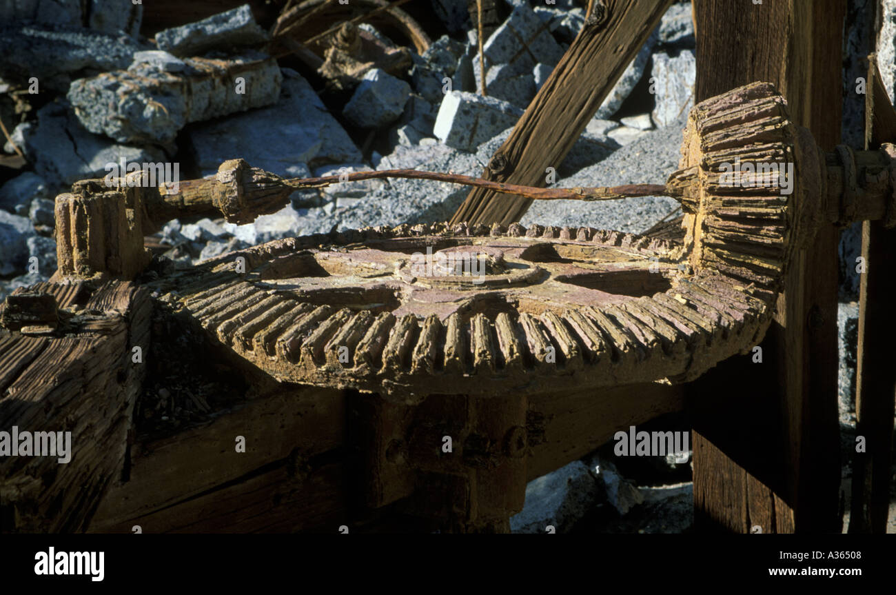 Cogs in an old Sulphur Mine in New Zealand Stock Photo - Alamy