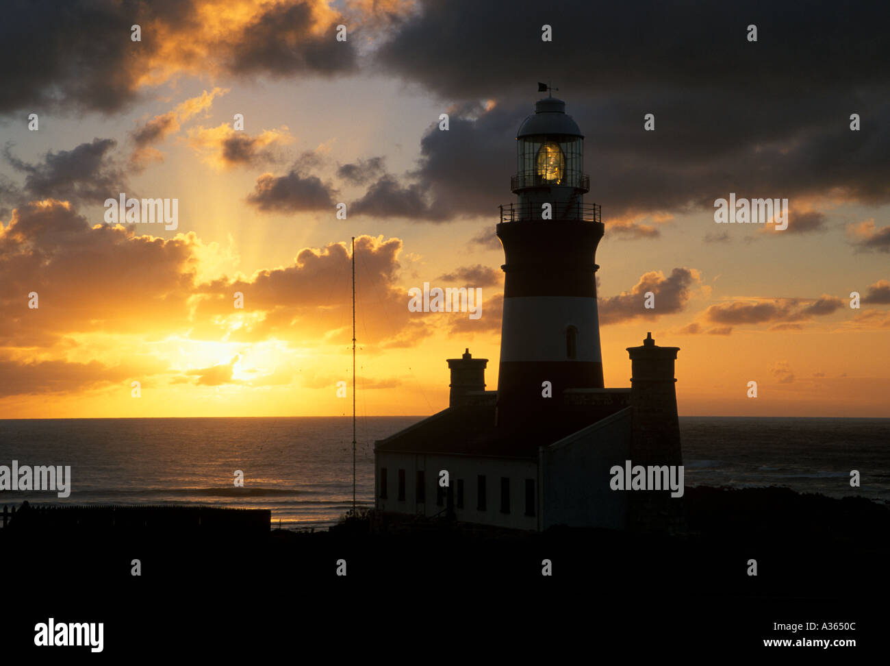 Cape Agulhas Lighthouse in South Africa at the southernmost tip of the ...