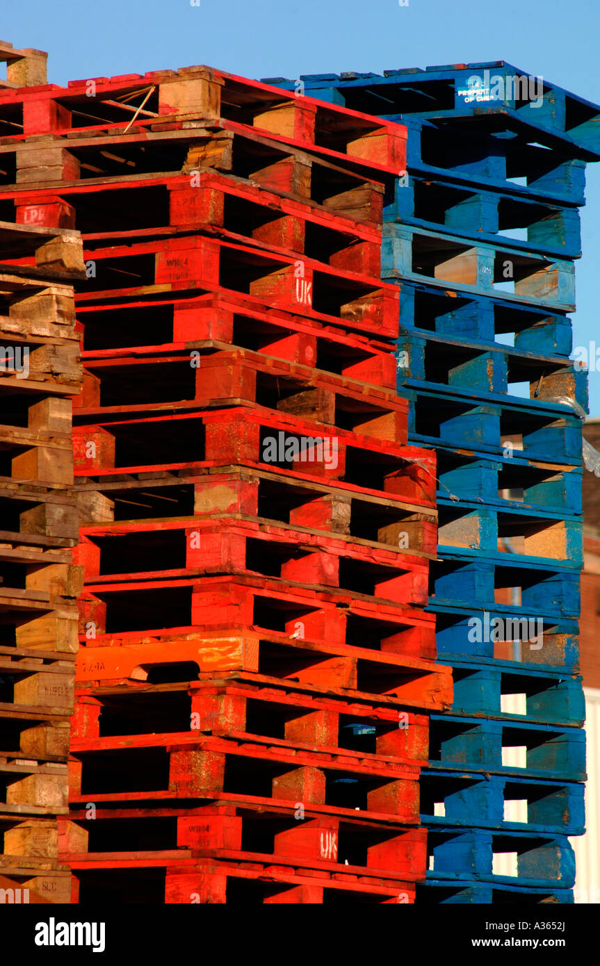 Brightly Coloured Wooden Pallets Stacked Up On One Another,According To ...