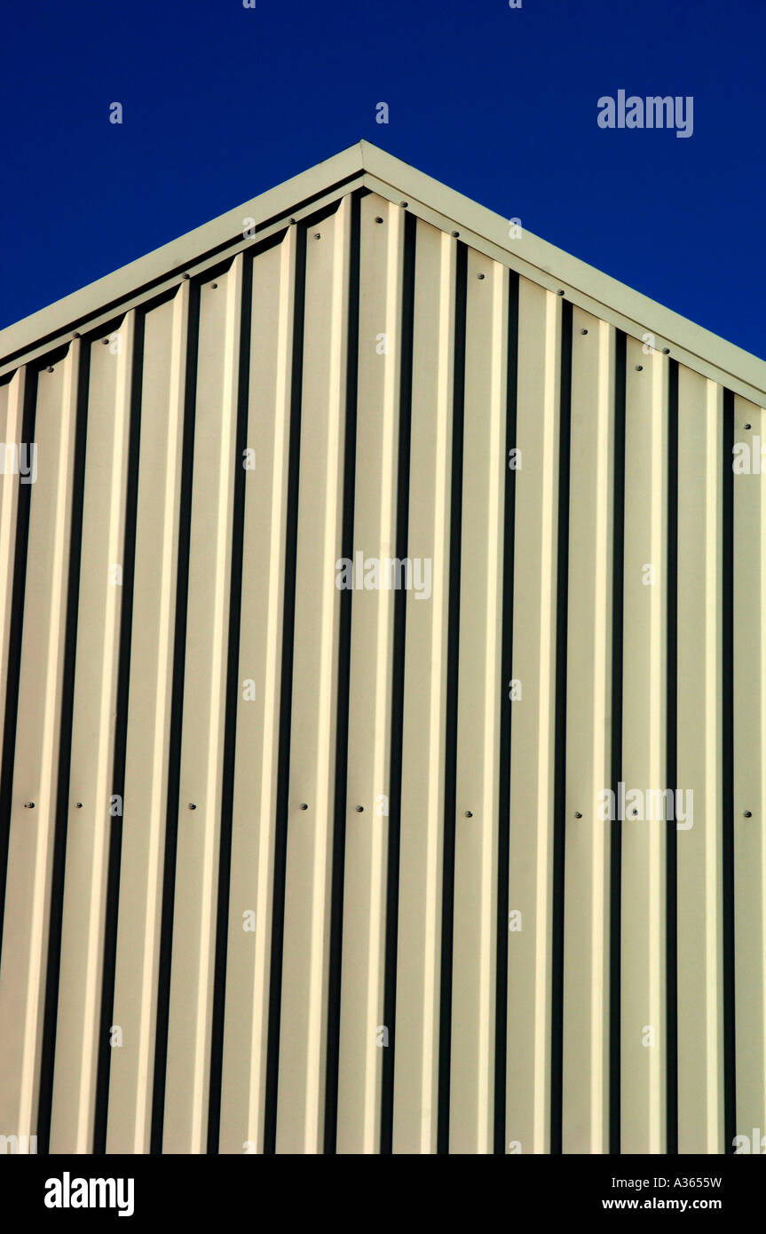 Exterior Closeup View Of A Modern Corrugated Industrial Building Stock ...