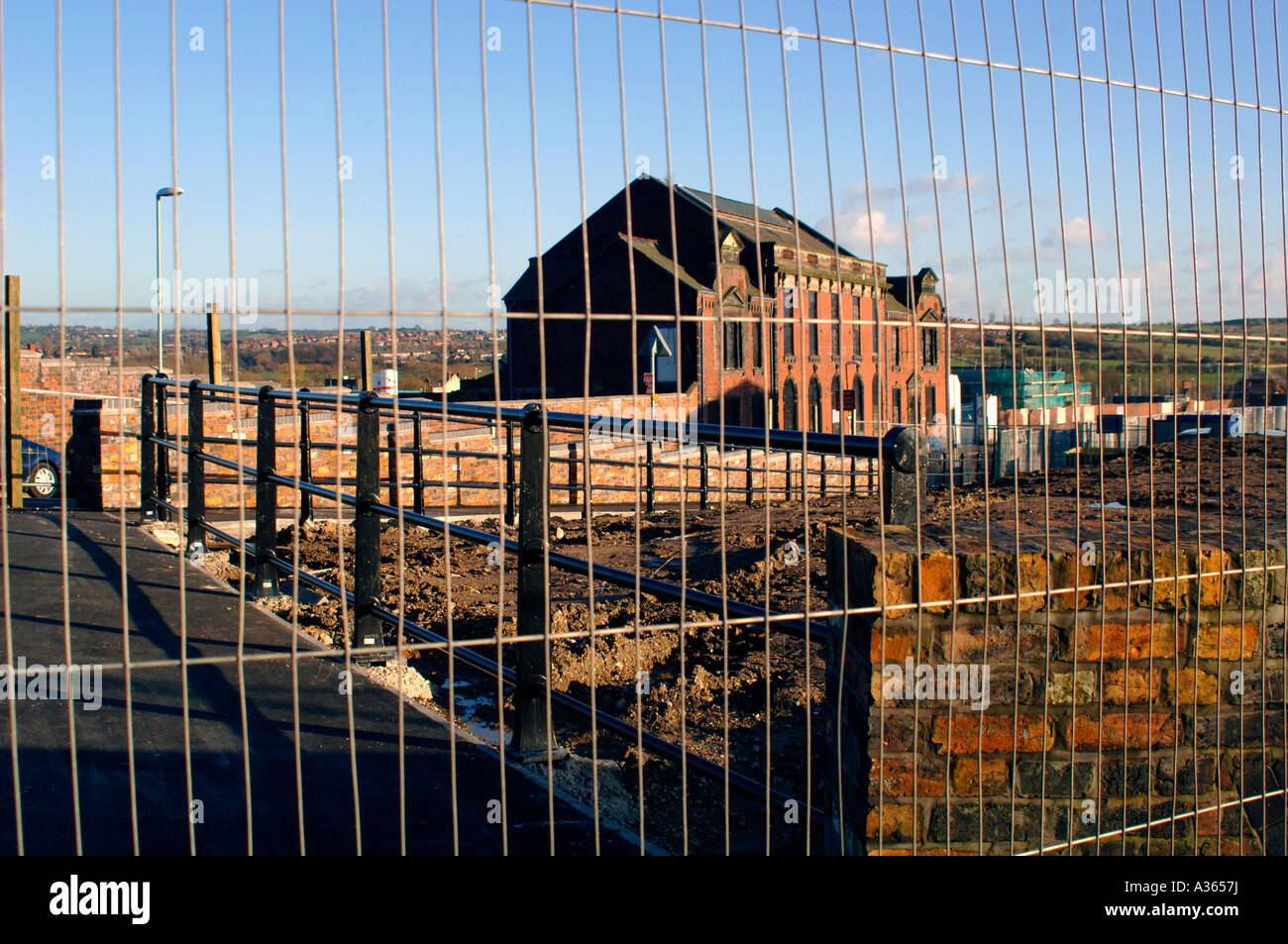 A Disused Building Seen Through Metal Fencing,The Structure Is Listed ...