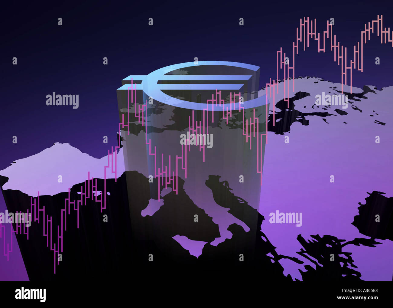 Falling euro curve hi-res stock photography and images - Alamy