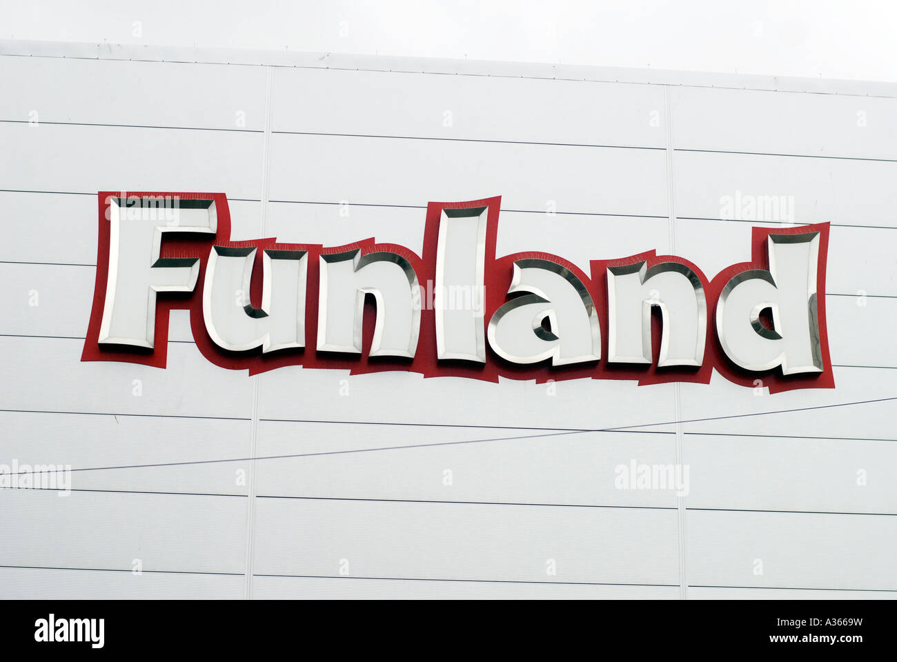 Sign on the front of Funland amusement arcade,Blackpool,Lancashire,UK ...