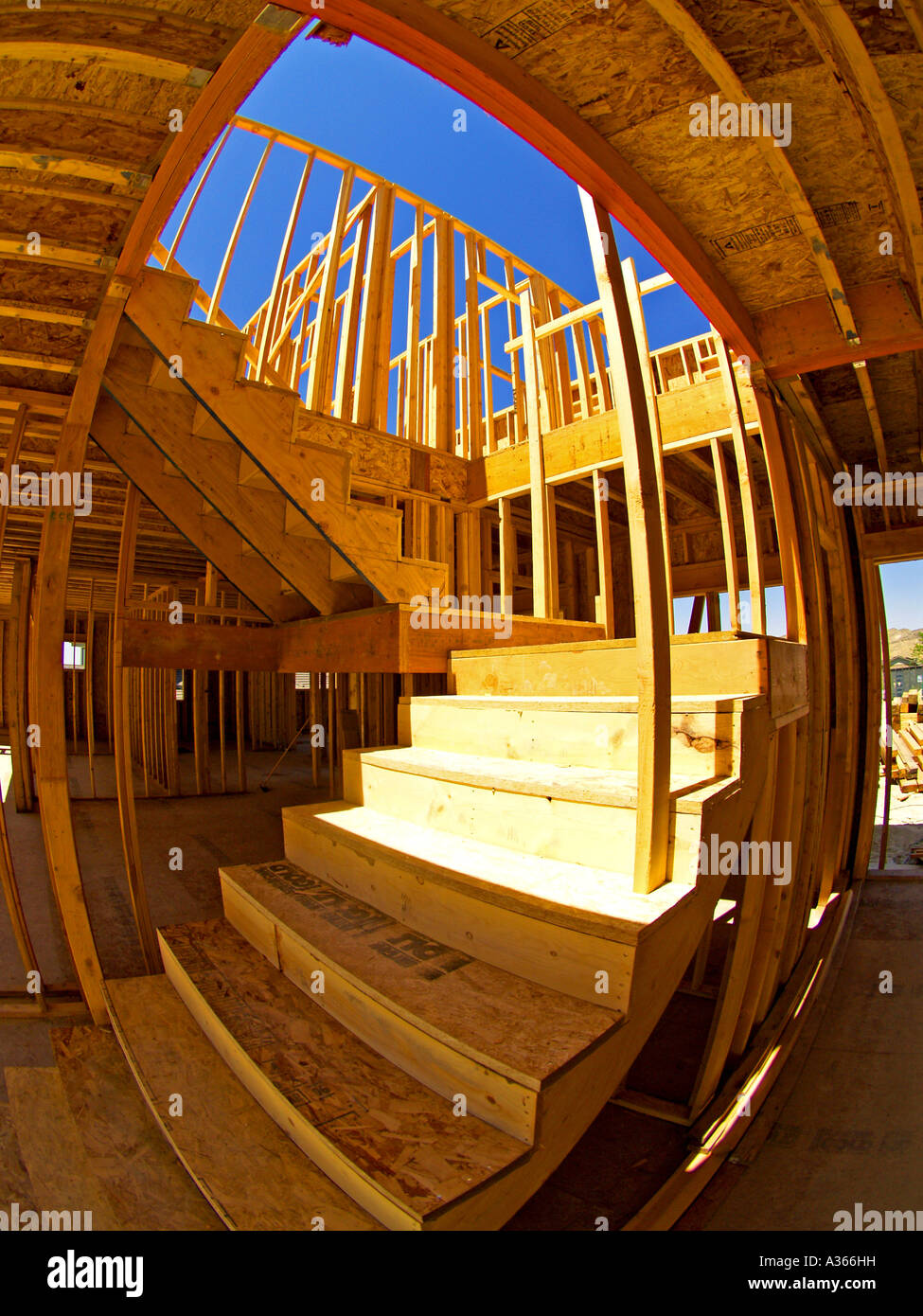 House Stairway Fisheye Stock Photo - Alamy