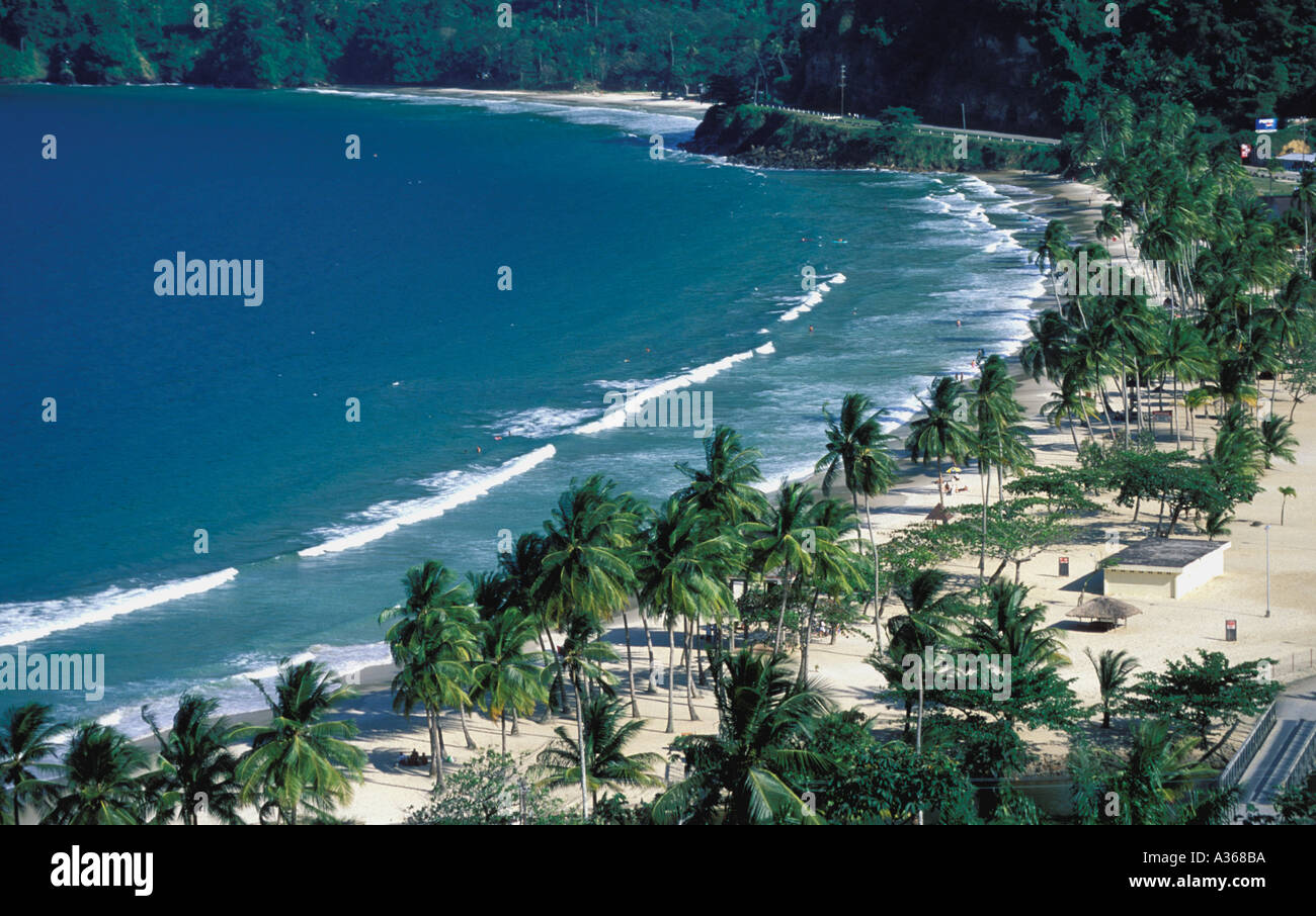 Maracas Beach lined with palm trees is the most popular public beach on ...