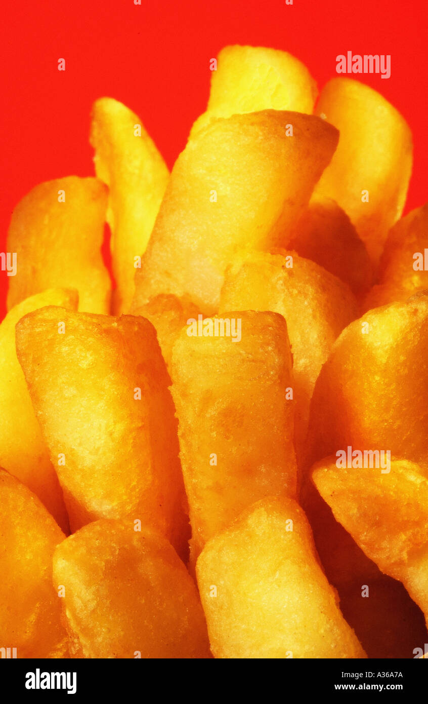 French fries with red background Stock Photo - Alamy