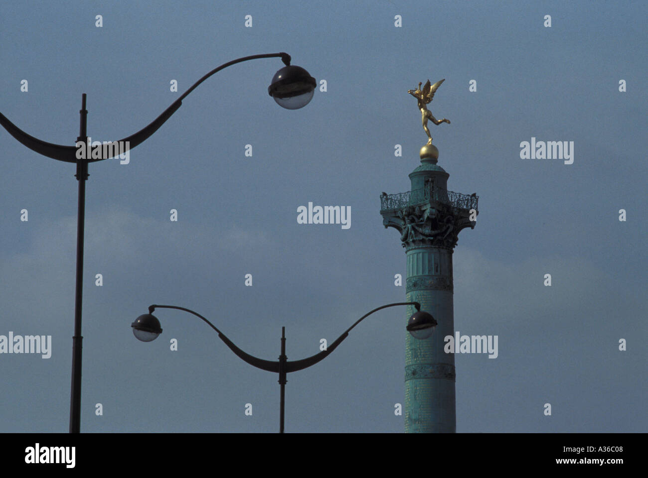 Top of July column and light posts Stock Photo - Alamy