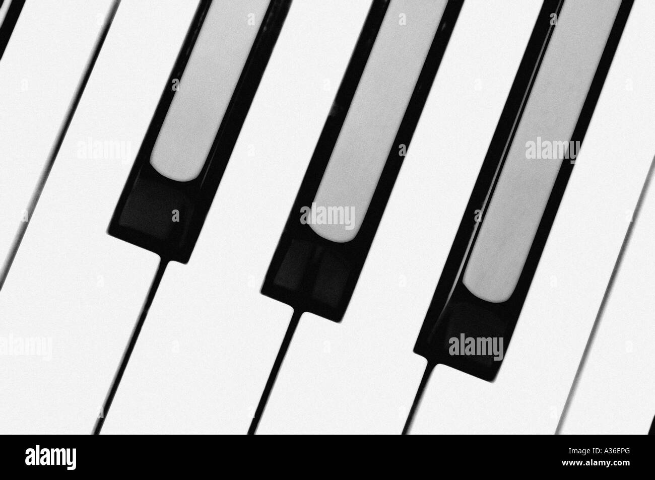 Close-up plan view of black and white piano keys Stock Photo - Alamy