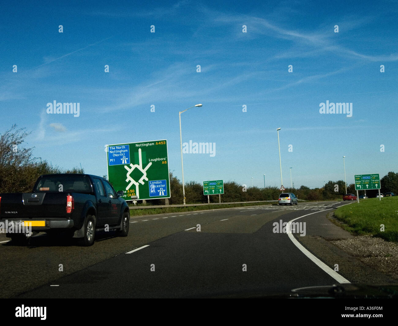 Motorway sign roundabout uk hi-res stock photography and images - Alamy