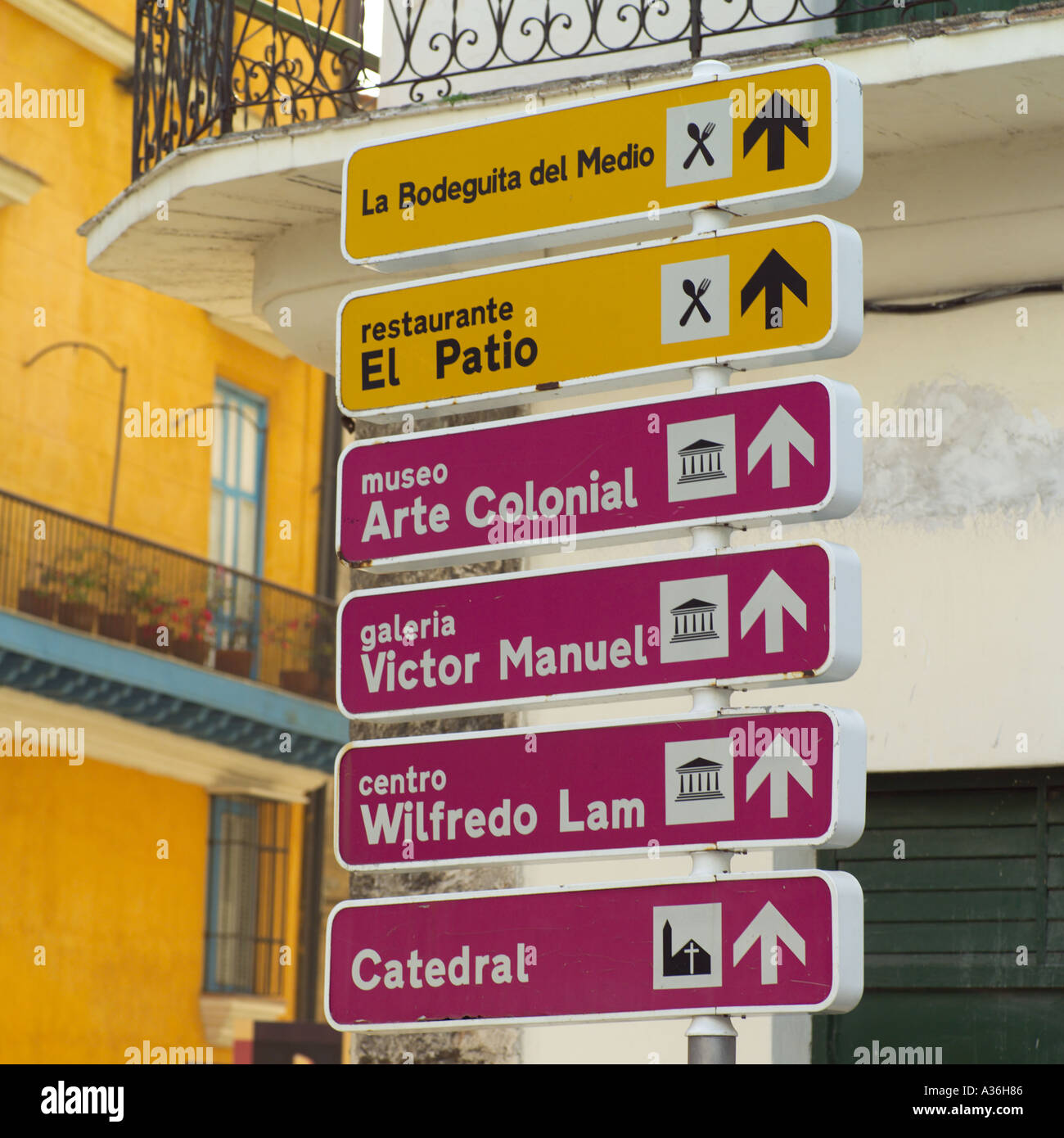 Array of street signs Havana Cuba Stock Photo - Alamy