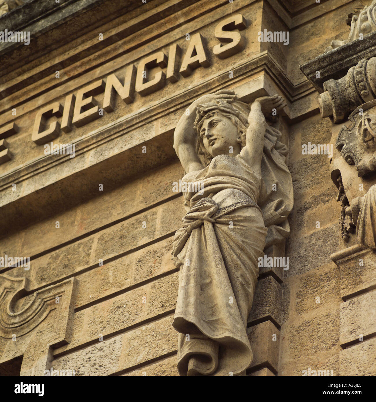 Stone statue on an ancient building Havana Cuba Stock Photo - Alamy