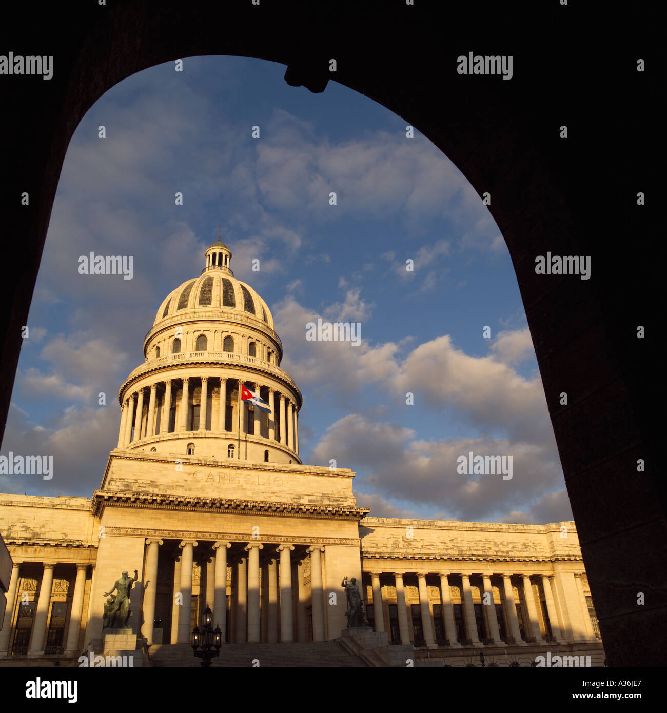 The capitol building seen through an arch Havana Cuba Stock Photo - Alamy