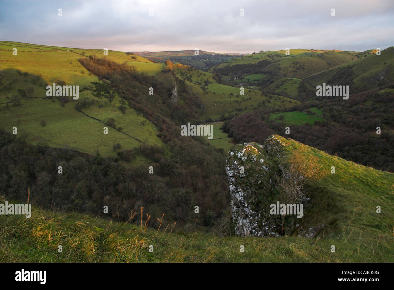 Manifold Valley, view north from hill above Thor's Cave, near Wetton ...