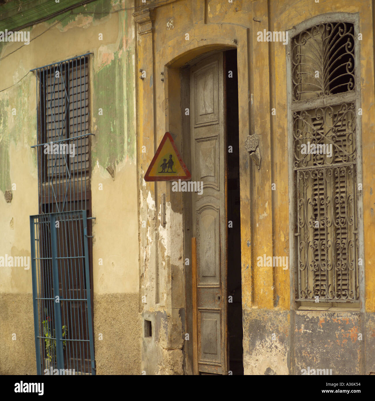 Open door of a building Havana Cuba Stock Photo - Alamy
