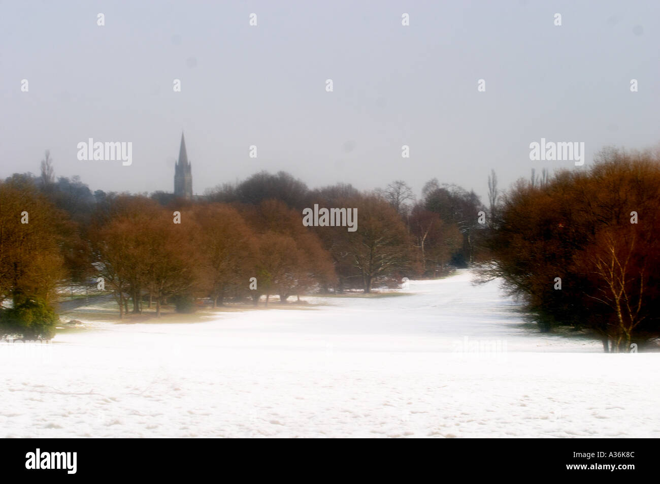 Snow falls in Redhill Surrey Photograph Malcolm Case Green Stock Photo ...