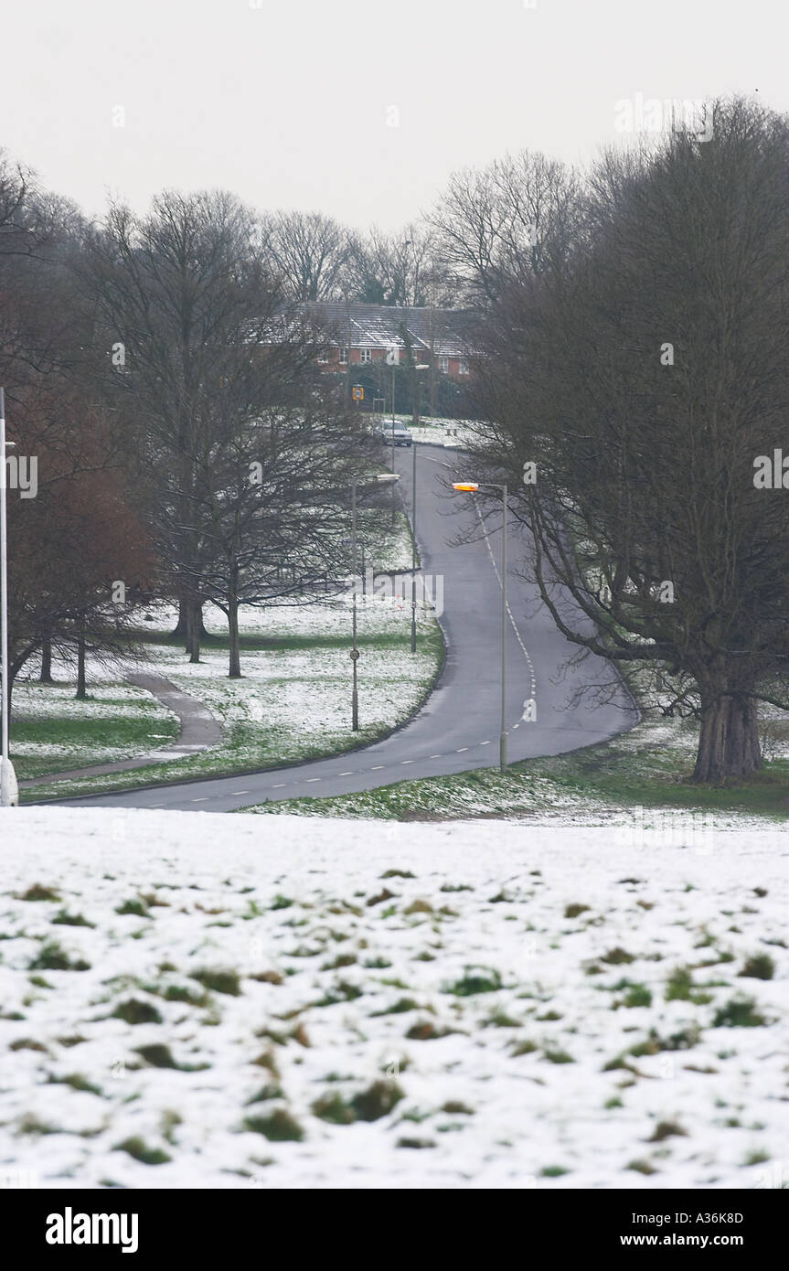 Snow falls in Redhill Surrey Photograph Malcolm Case Green Stock Photo ...