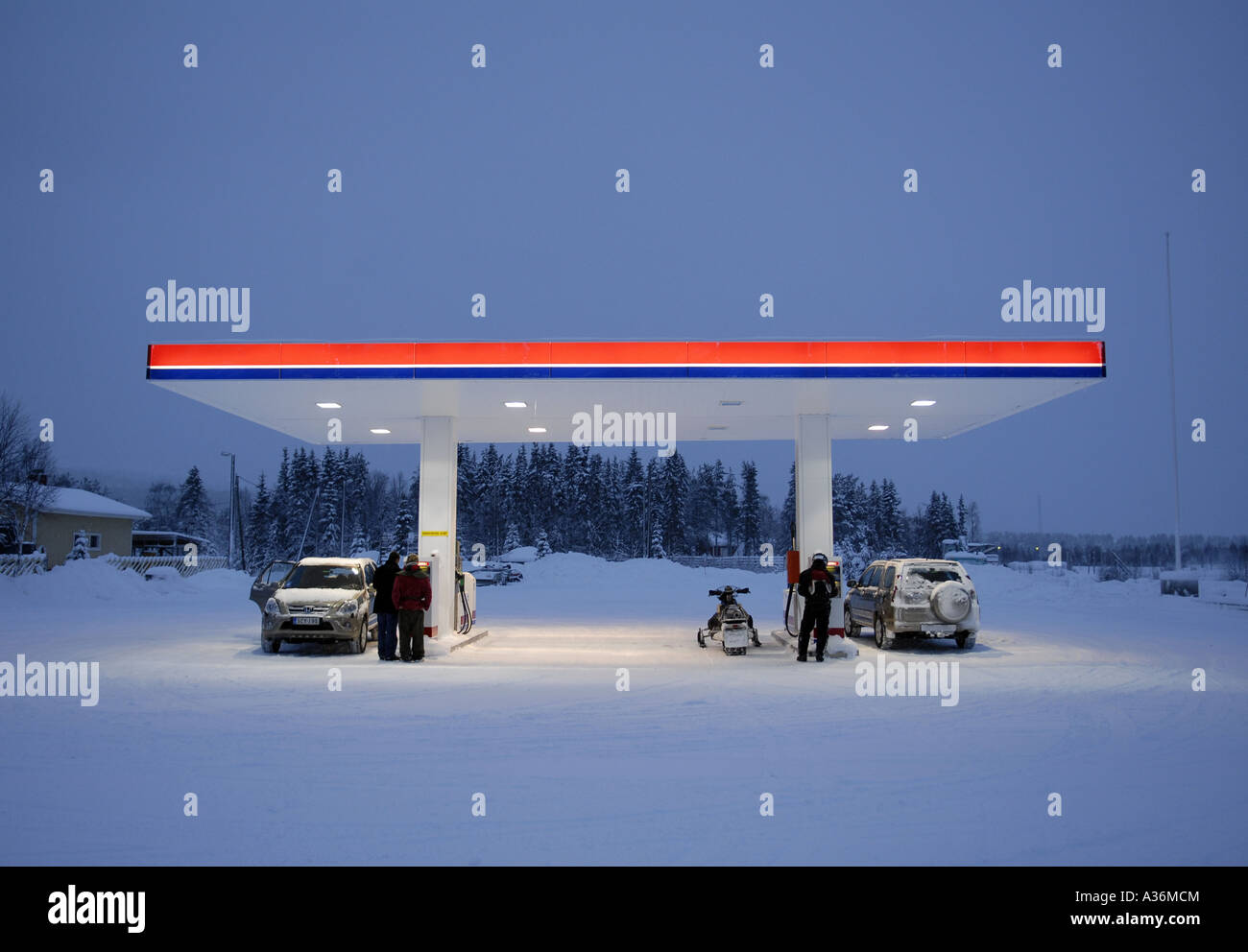 Petrol station, Lapland, northern Finland Stock Photo - Alamy