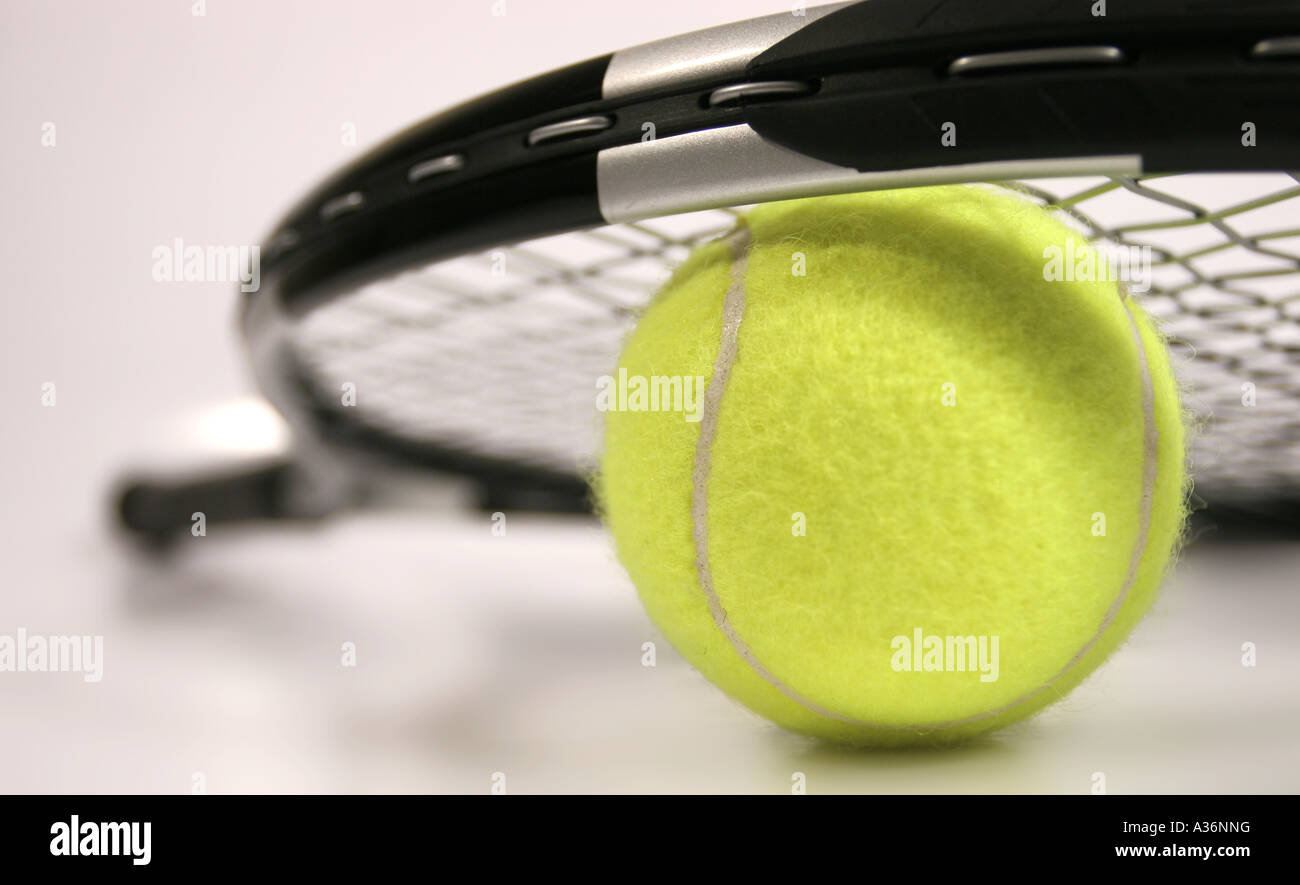 Tennis racket and ball Stock Photo - Alamy
