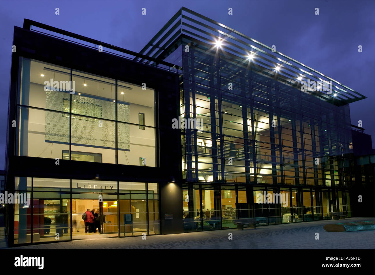 Front of Jubilee Library Brighton at night Stock Photo - Alamy