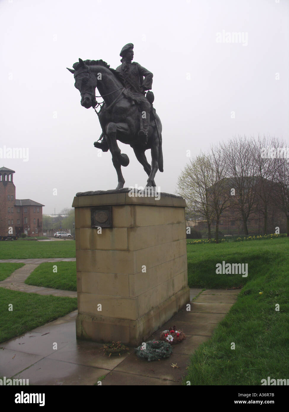 Bonnie prince Charlie statue derby England Stock Photo - Alamy