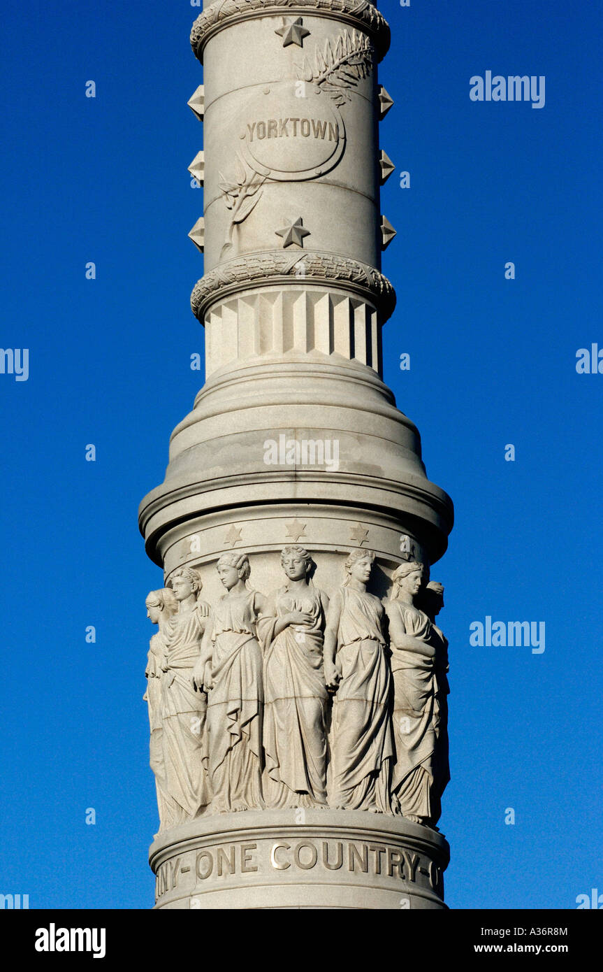 Detail of the Victory monument at Yorktown battlefield Virginia ...