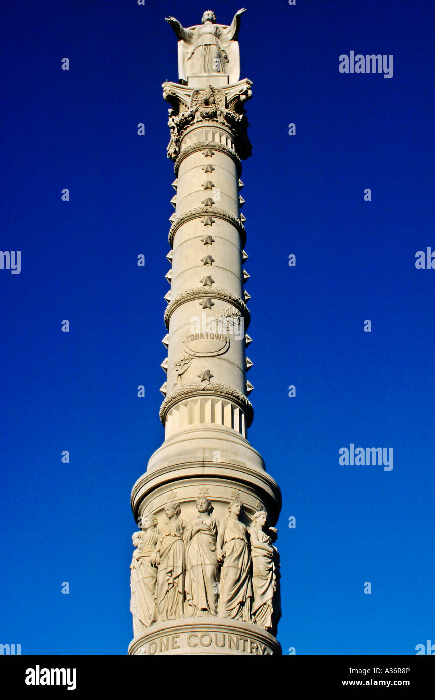 Victory monument at Yorktown battlefield Virginia. Digital photograph ...