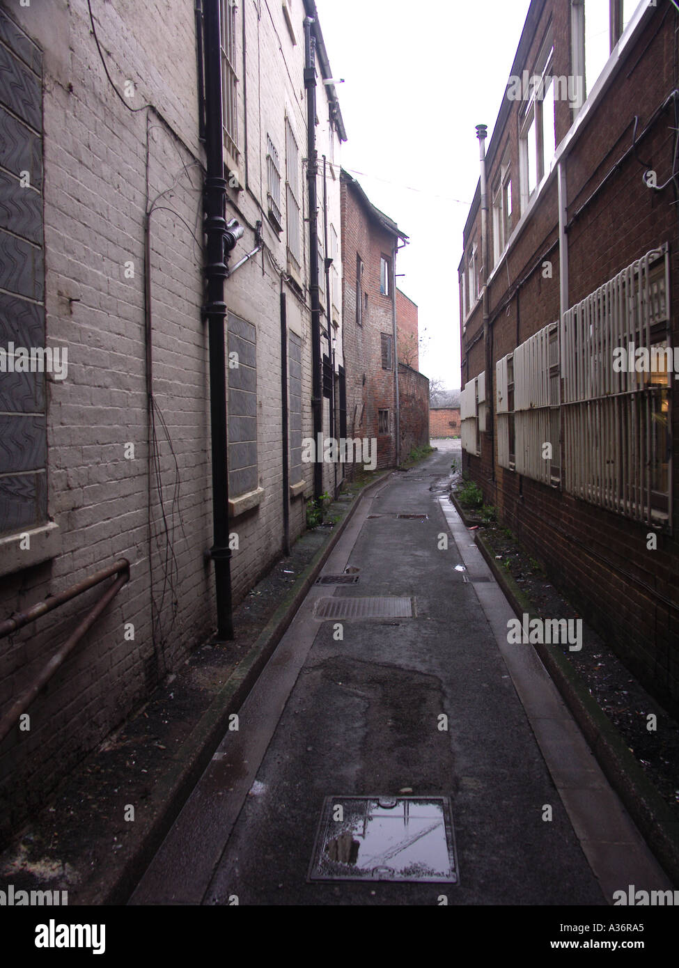 Back alley Derby England Stock Photo - Alamy
