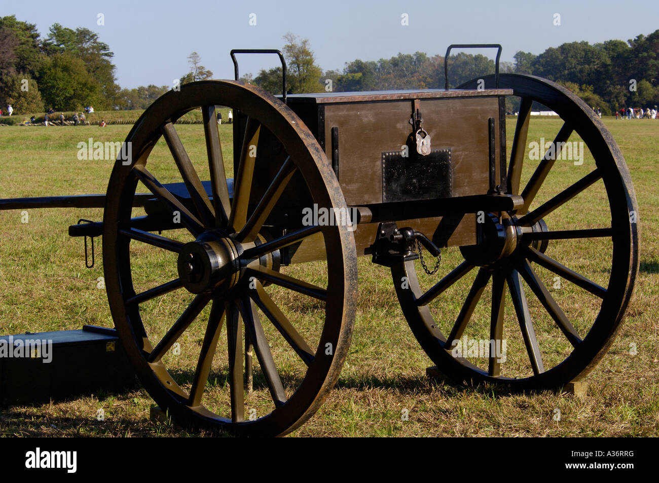 Caisson from the 19th century in an artillery demonstration at Yorktown ...