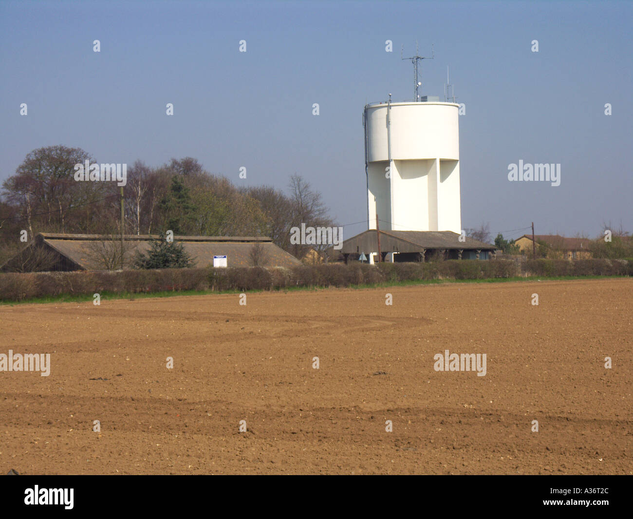 White water tower Rendlesham Suffolk England Stock Photo - Alamy