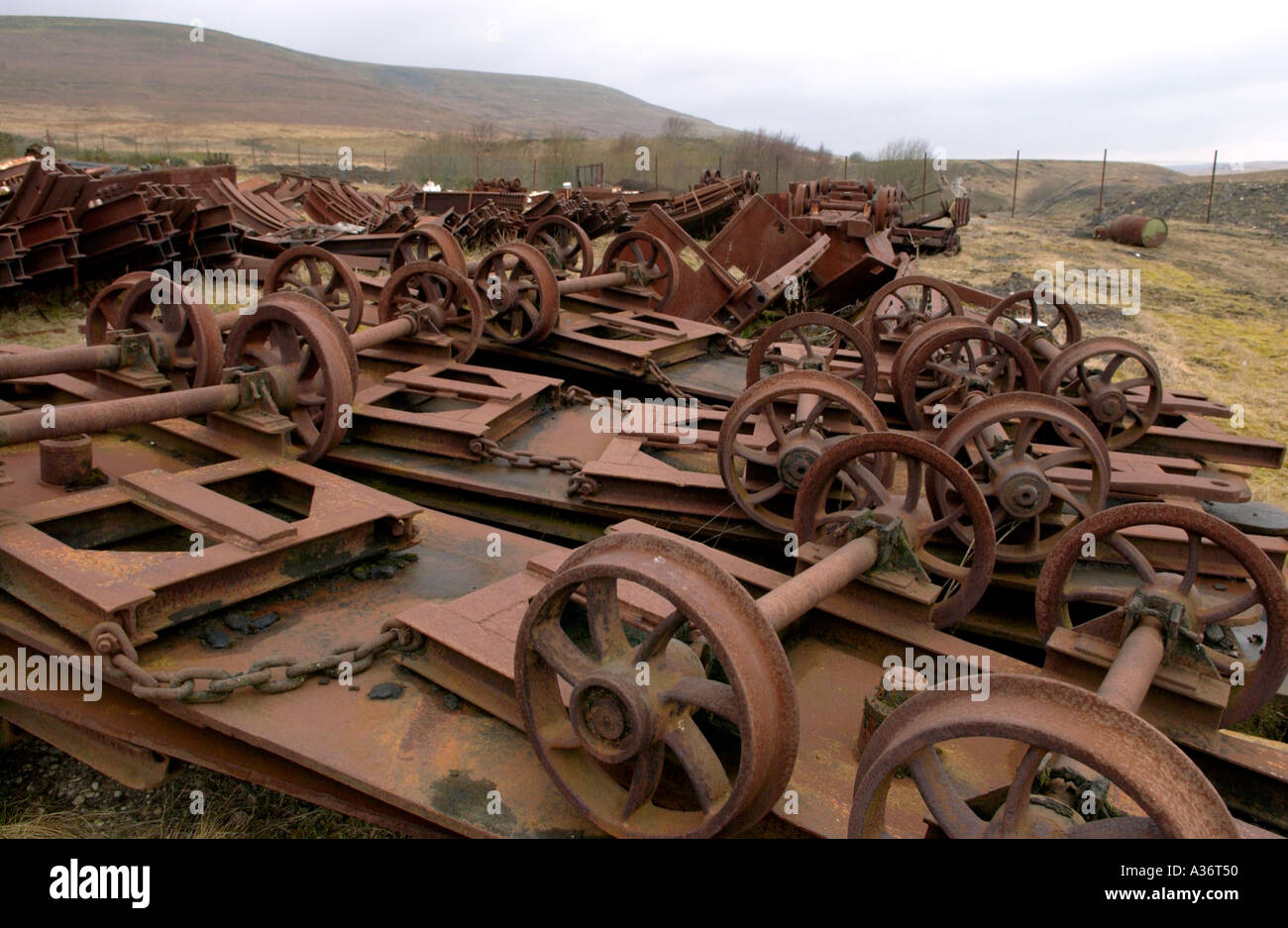 Old mining equipment stored on the surface at Big Pit National Coal ...