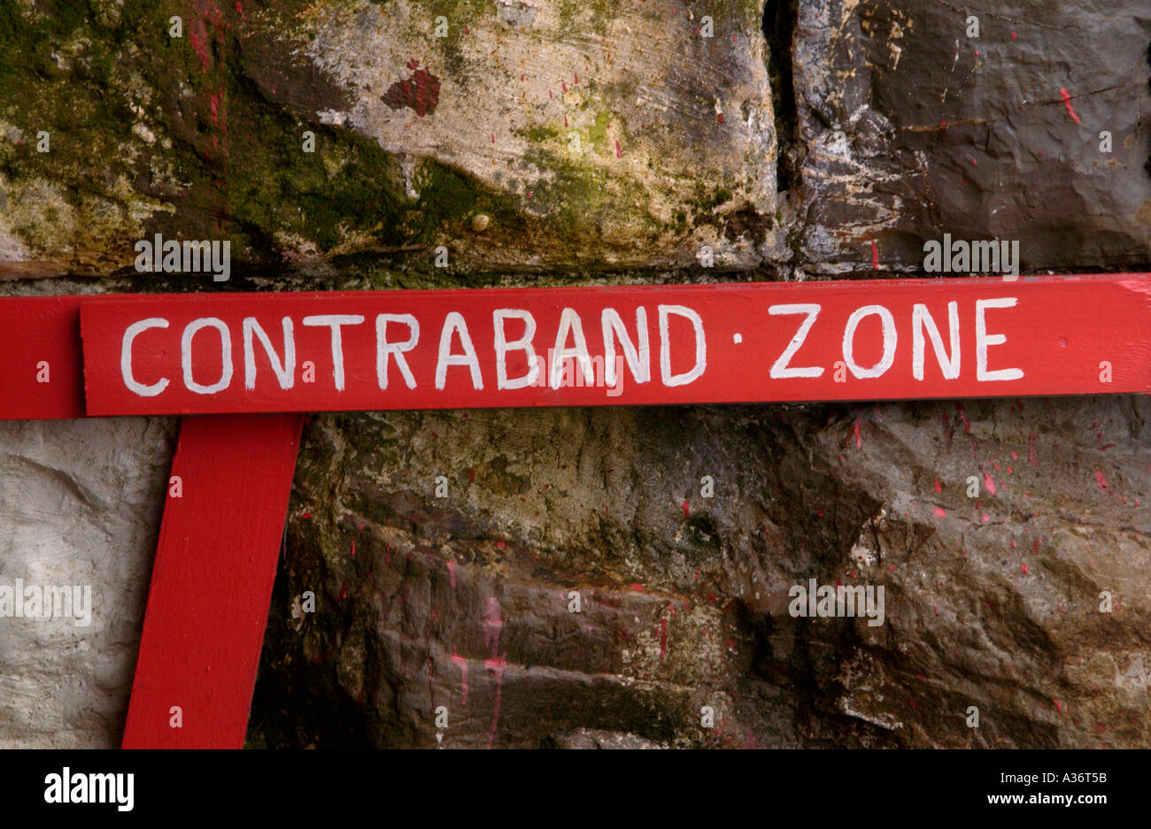 CONTRABAND ZONE sign at Big Pit National Coal Museum Blaenavon South ...