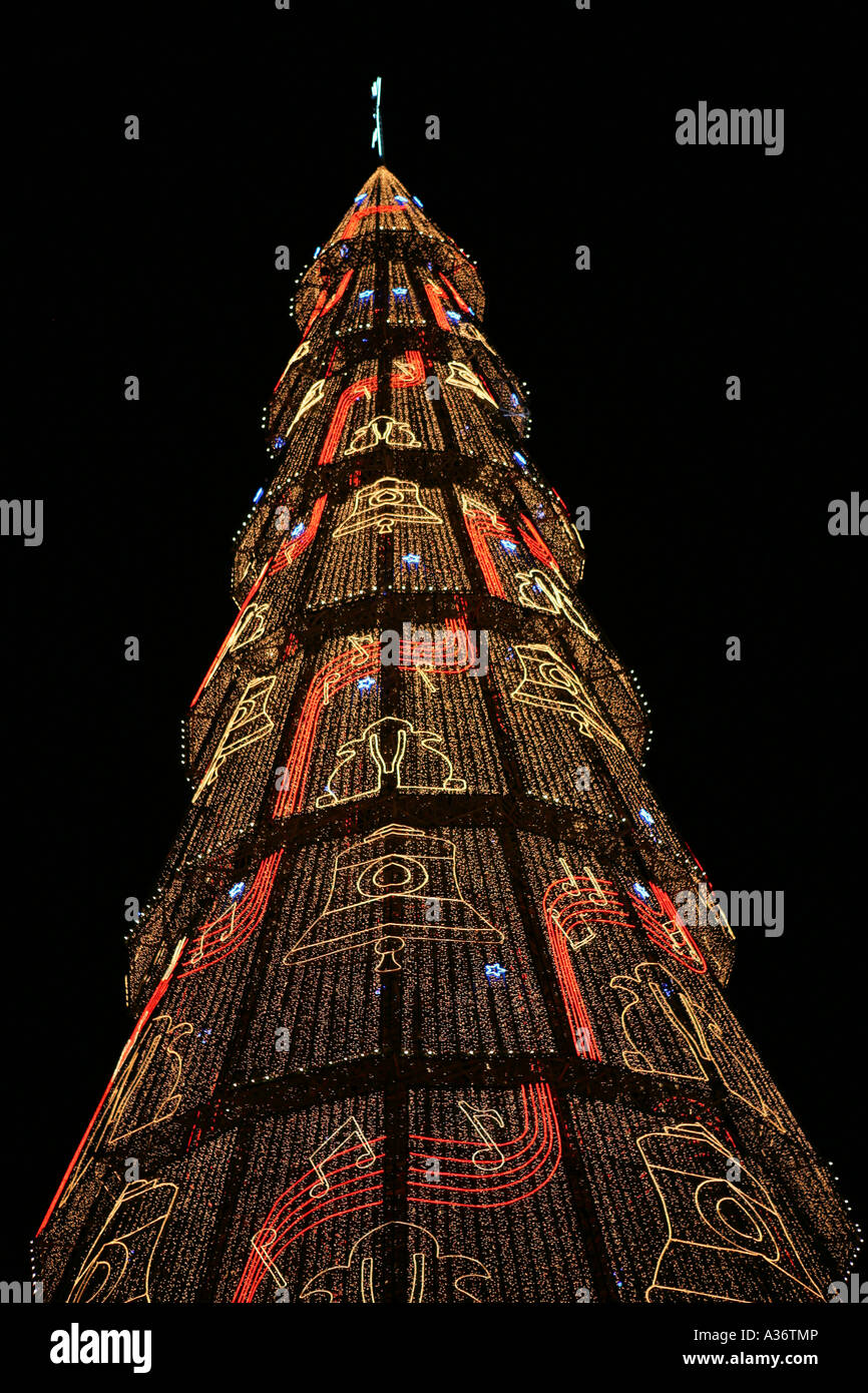 A giant christmas tree in a square in lisbon, portugal Stock Photo - Alamy