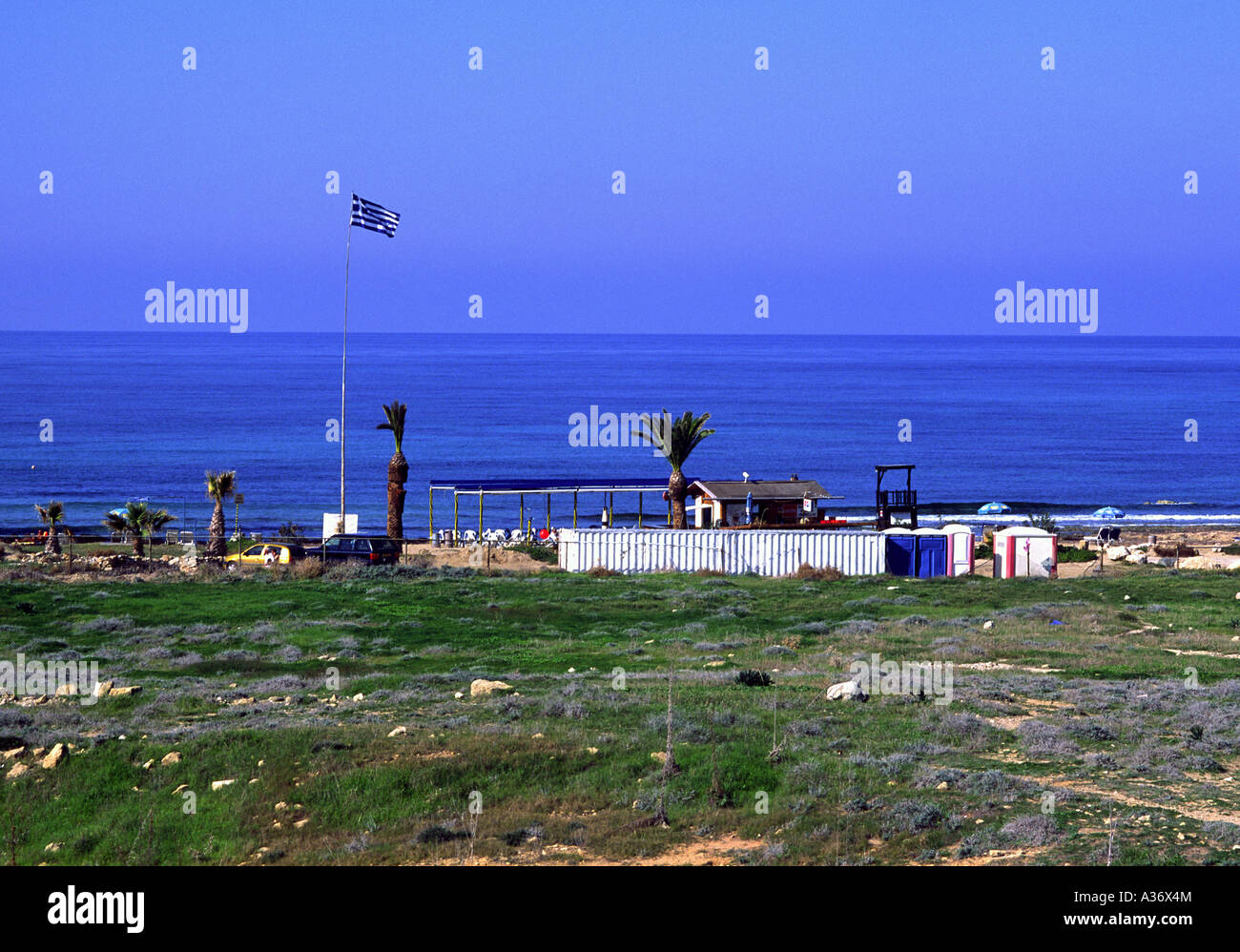 Beach cafe, Paphos Stock Photo - Alamy