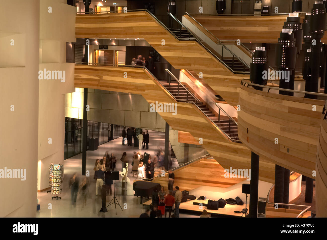 People Inside Wales Millennium Centre Cardiff Bay South Wales Stock ...