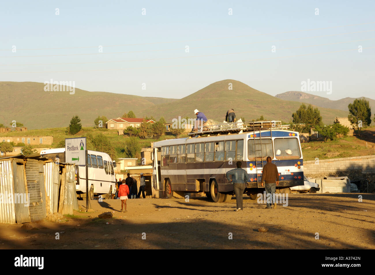 Bus in village semonkong in hi-res stock photography and images - Alamy
