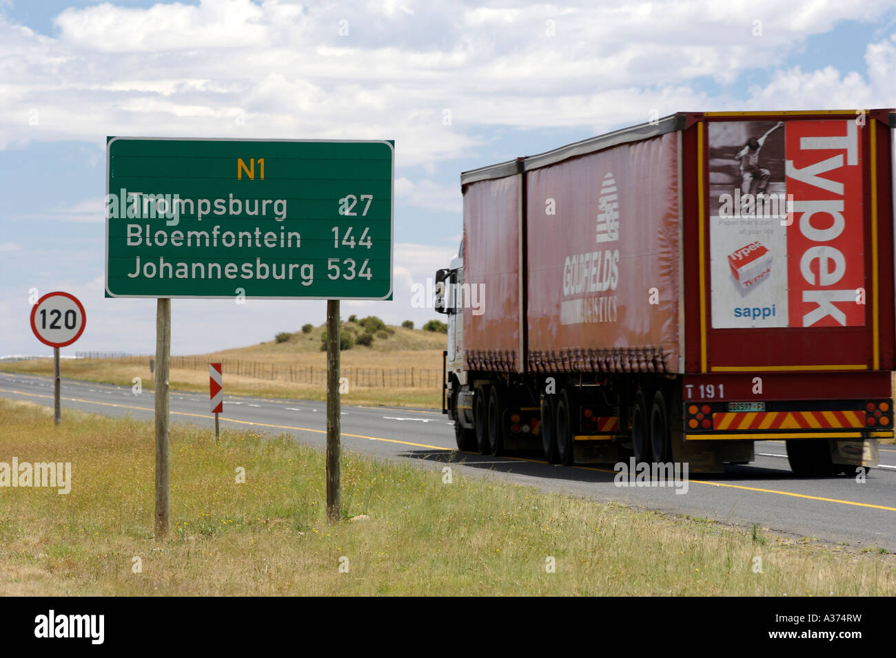 Distance sign board passing truck hi-res stock photography and images ...