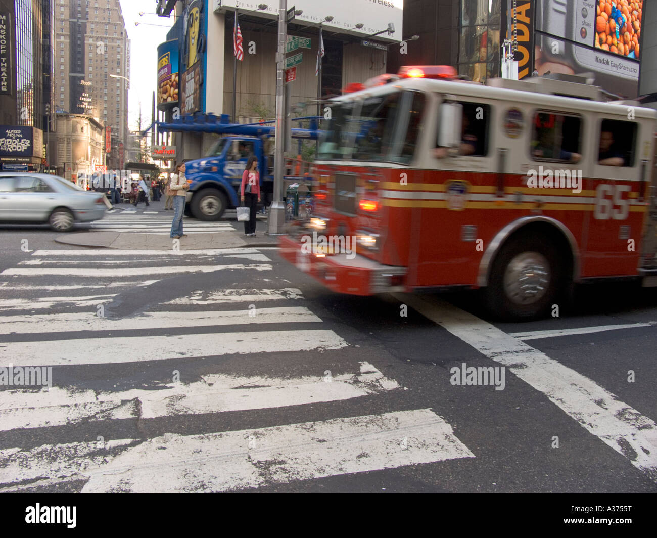 Firetruck on city street hi-res stock photography and images - Alamy